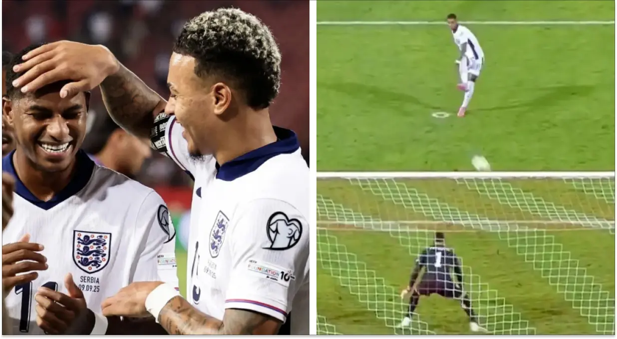 Marcus Rashford all smiles after scoring his first England goal in ...