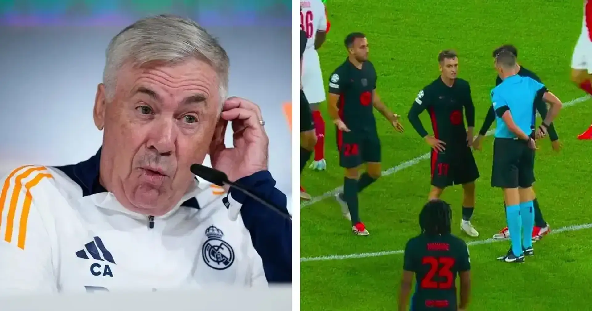 "Ça leur a coûté une expulsion hier" : Ancelotti commente le carton ...