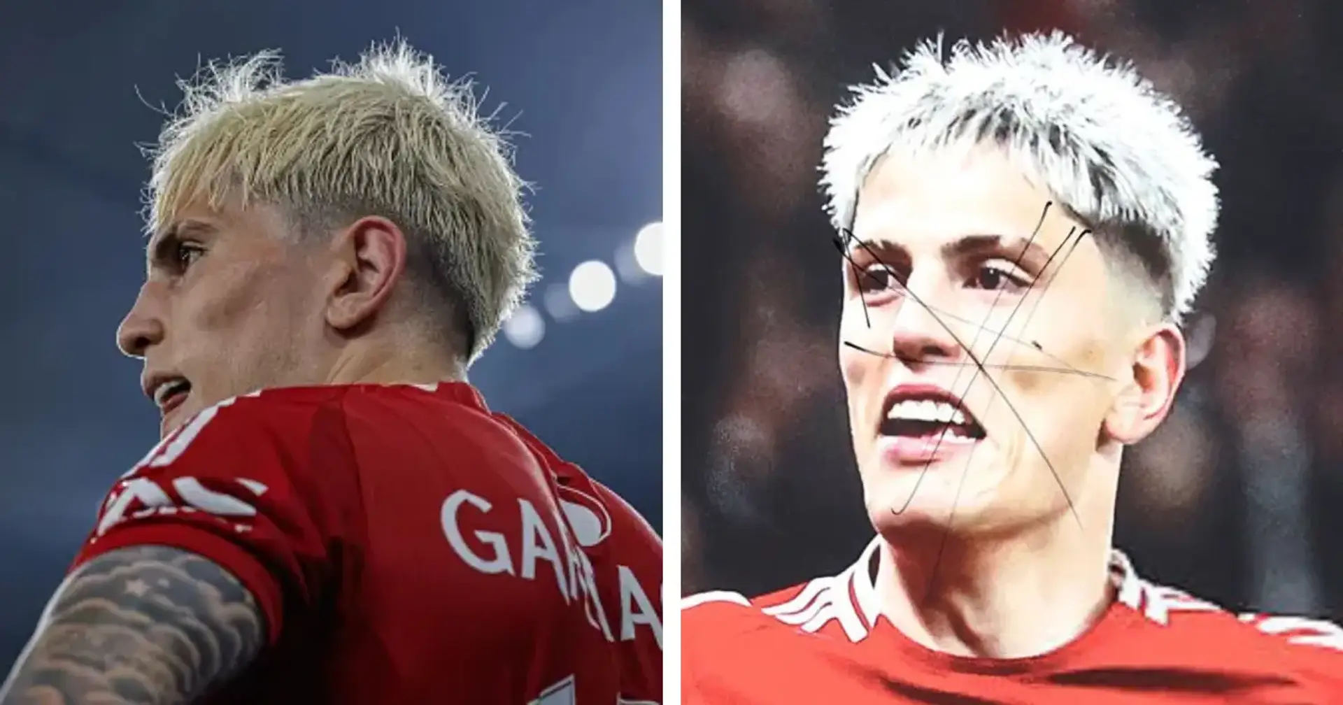 Man United fans deface Alejandro Garnacho's portrait outside Old ...