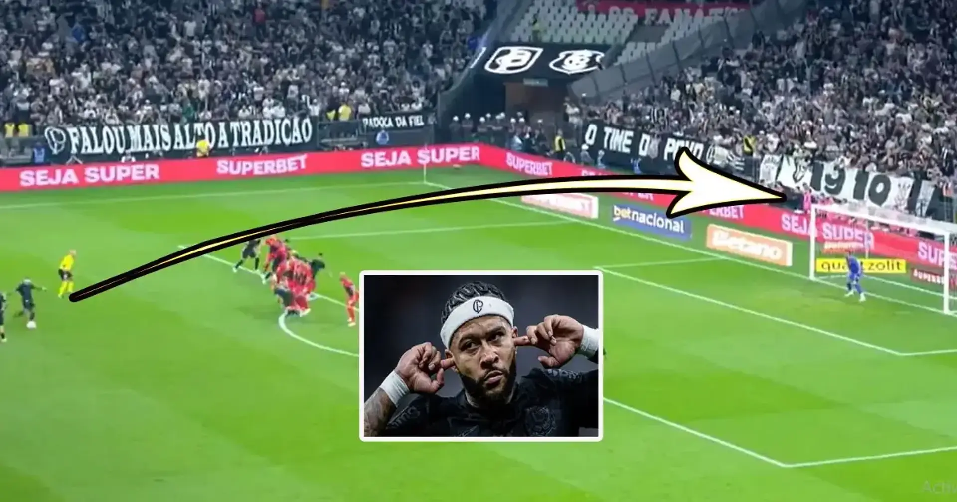 Memphis Depay marca su primer gol con el Corinthians: tiro libre ...