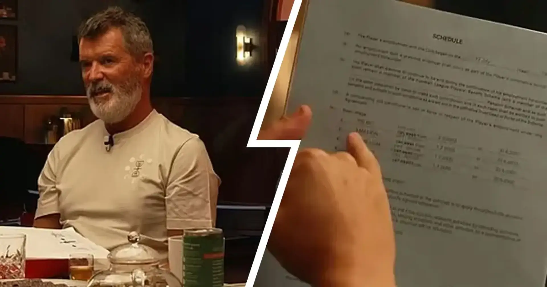 Roy Keane reveals his actual Man United contract to Gary Neville ...