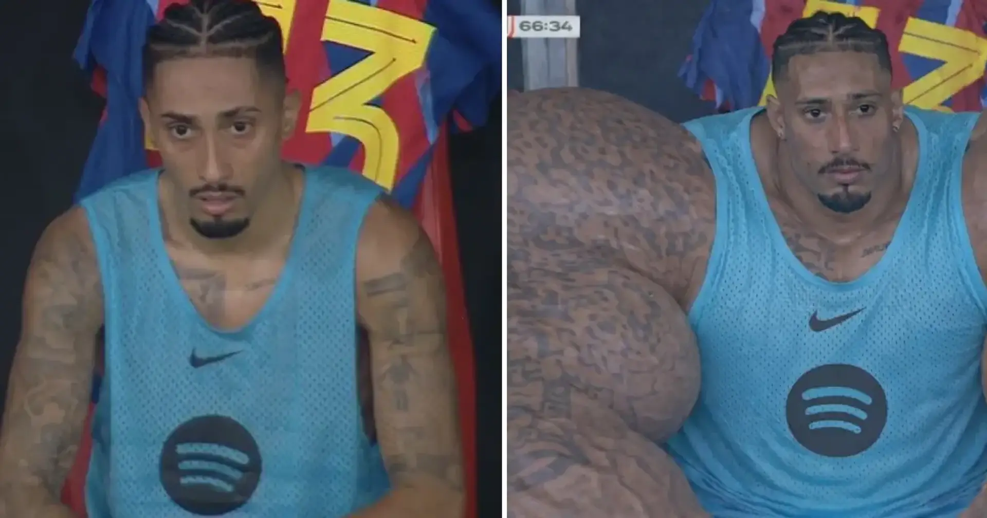 Raphinha goes viral - growing muscles non-stop as he dominates football ...