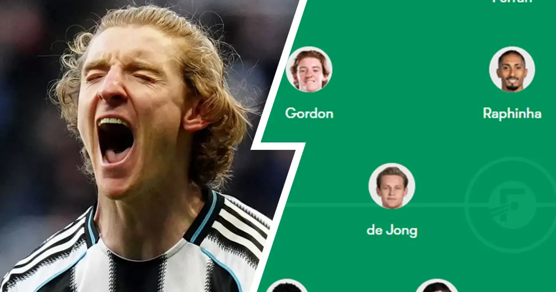 Two ways Barcelona can potentially line up with Anthony Gordon - shown ...