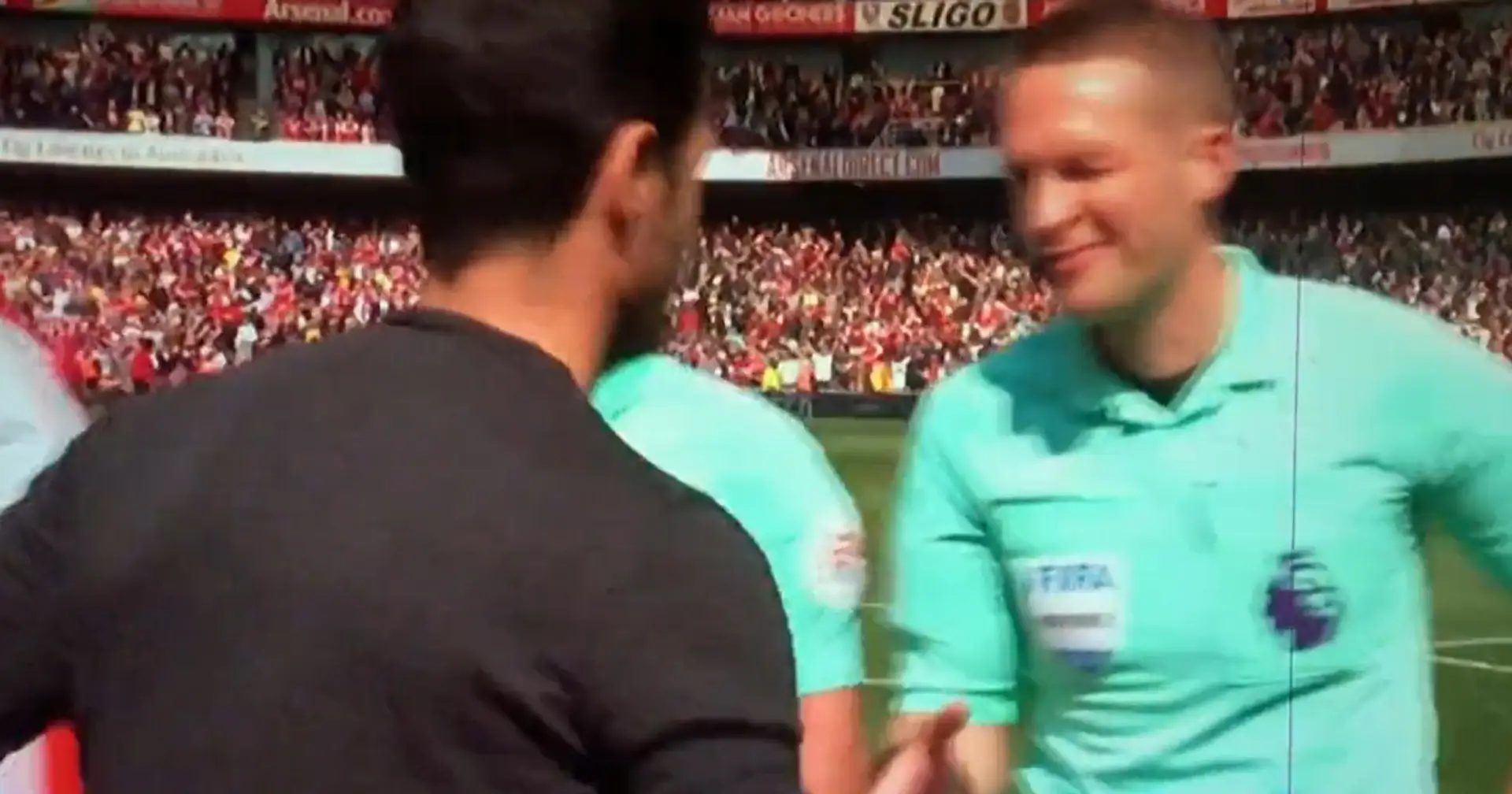 Caught on camera: Referee winks at Mikel Arteta after controversial Man ...