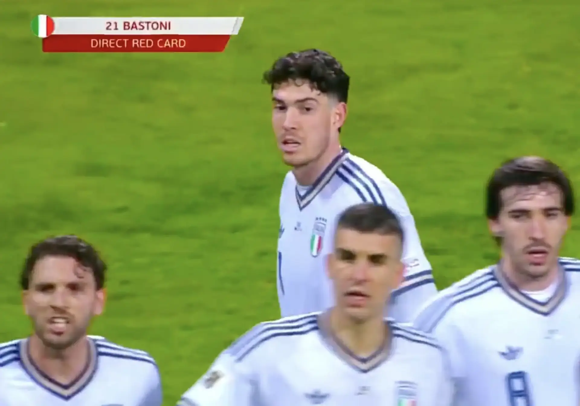 Italy down to 10 men as Alessandro Bastoni sees red card against Bosnia ...