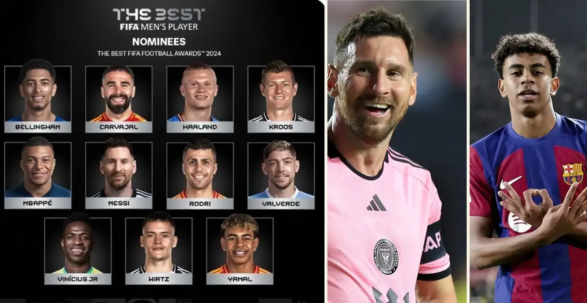 Lamine Yamal and Messi nominated for The Best FIFA Men's Player ...