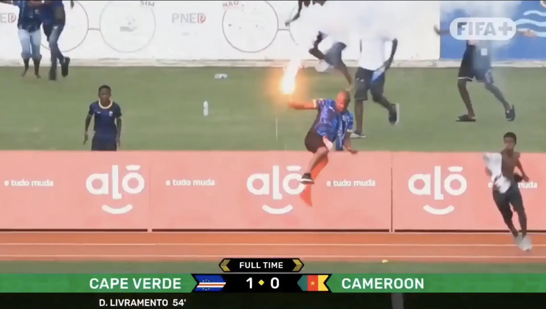 Cape Verde fans storm the pitch after Cameroon win – they are just one ...
