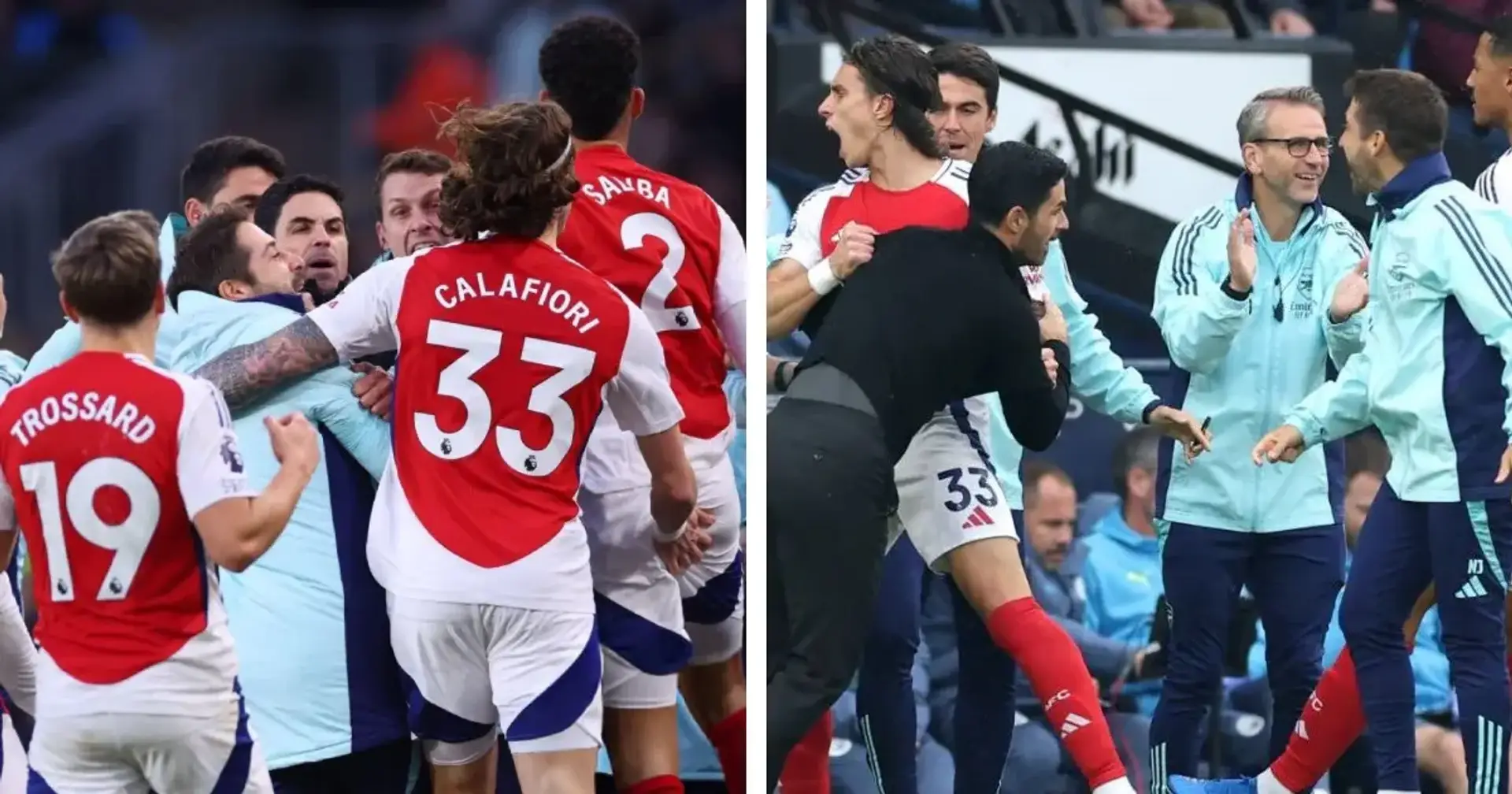 Calafiori repeats Man City celebration against Wolves - spotted ...