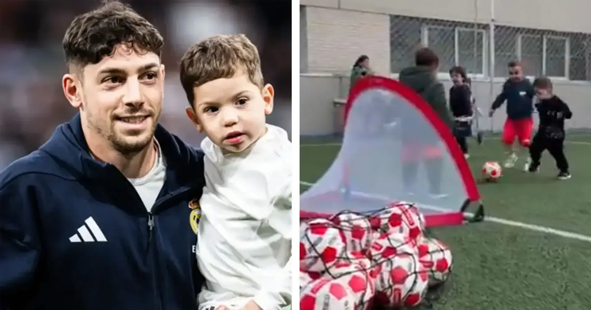Fede Valverde's son's funny moment in friendly indoor football match ...