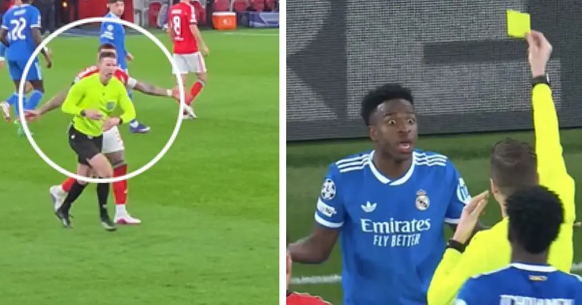 Caught on camera: Exact moment referee decided to book Vinicius after ...
