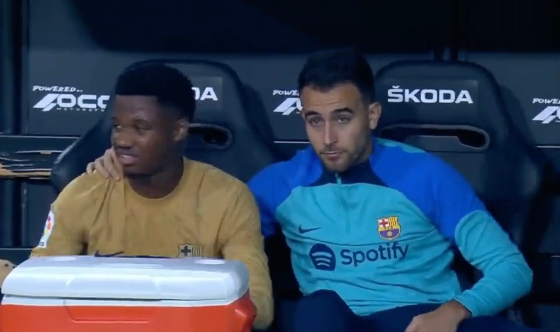 Fati spotted complaining to Garcia after early substitution at Valencia ...
