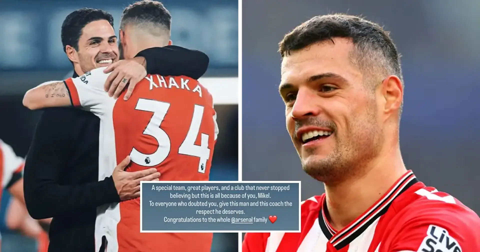 'This is all because of you, Mikel': Granit Xhaka pays emotional ...
