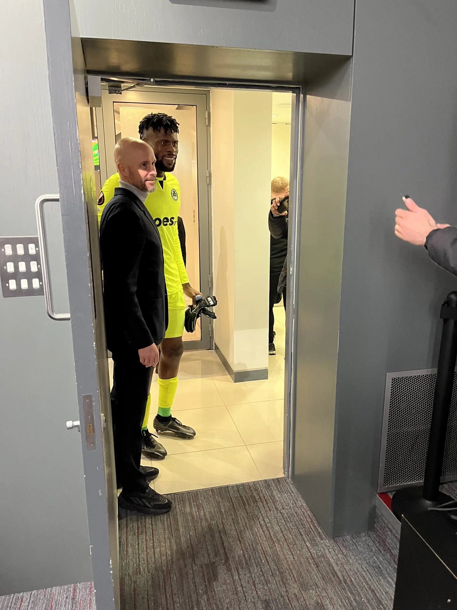 Caught on camera: Omonia hero Uzoho poses for picture with Ten Hag ...