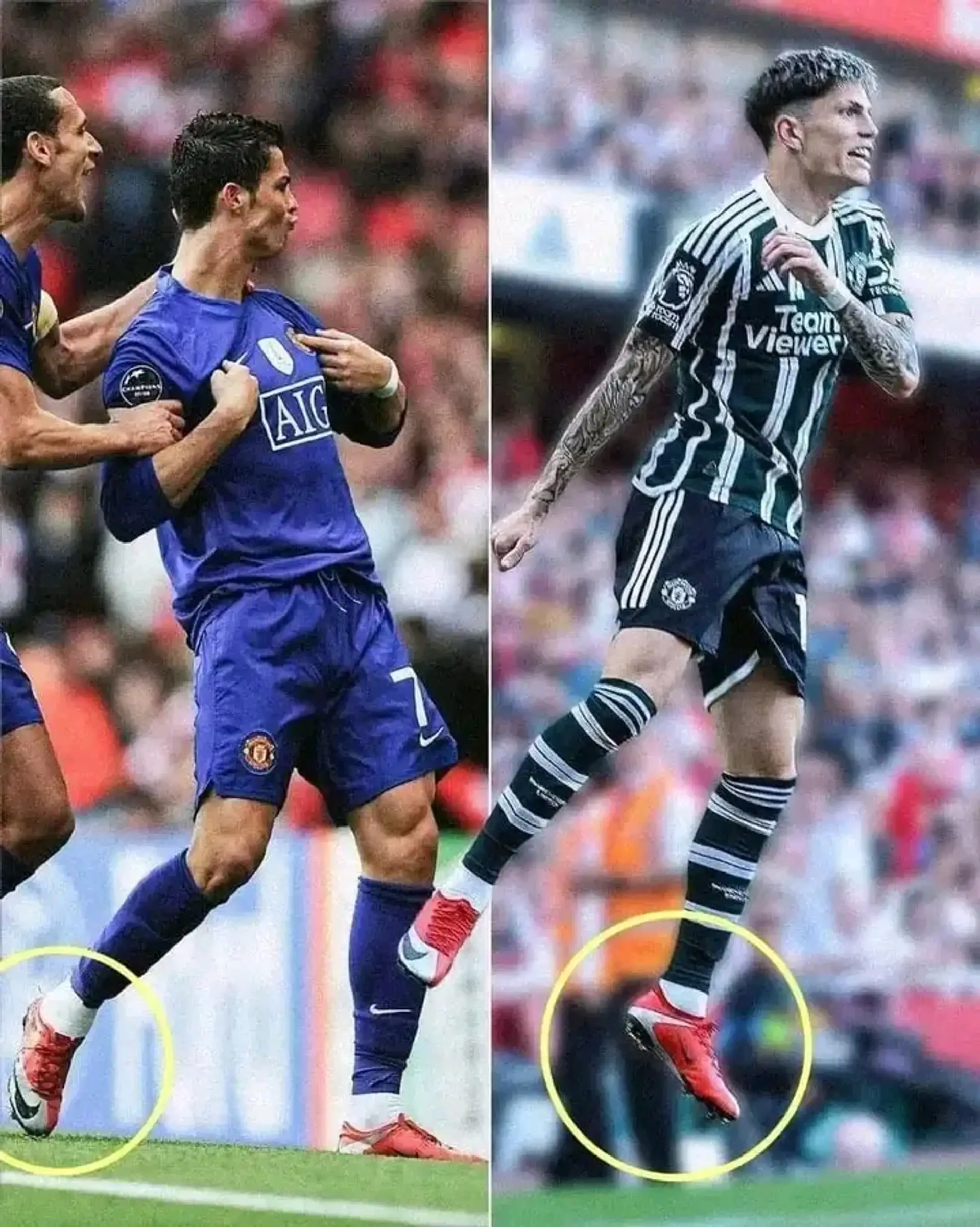 Why Nike produce the same color and design for Garnacho with C. Ronaldo ...