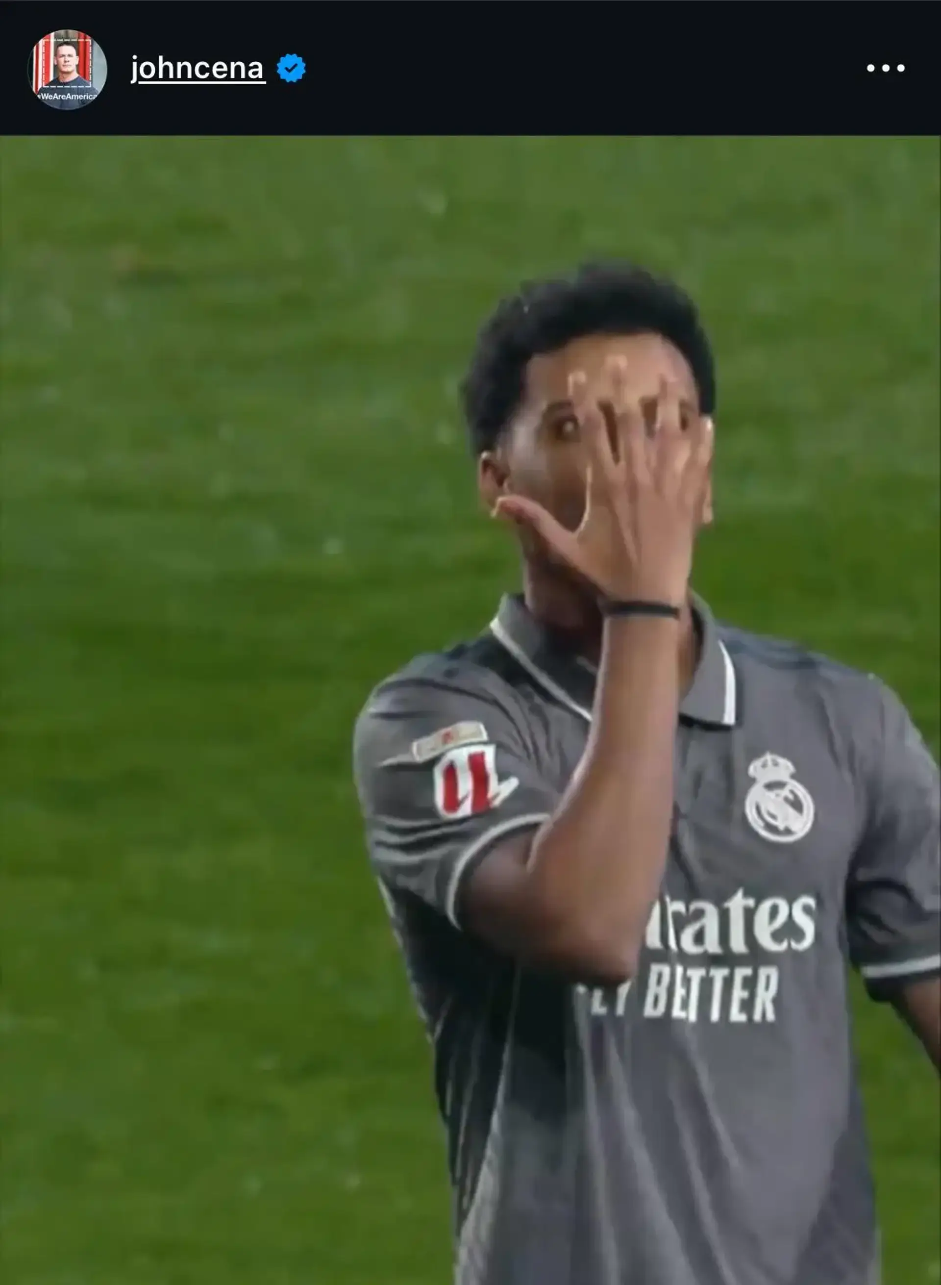 John Cena acknowledges Rodrygo celebration with cheeky post on IG ...