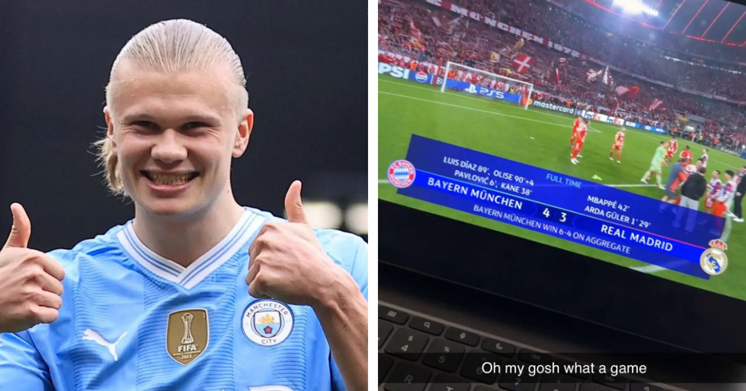 'Oh my gosh what a game': Erling Haaland shares reaction to Bayern vs ...