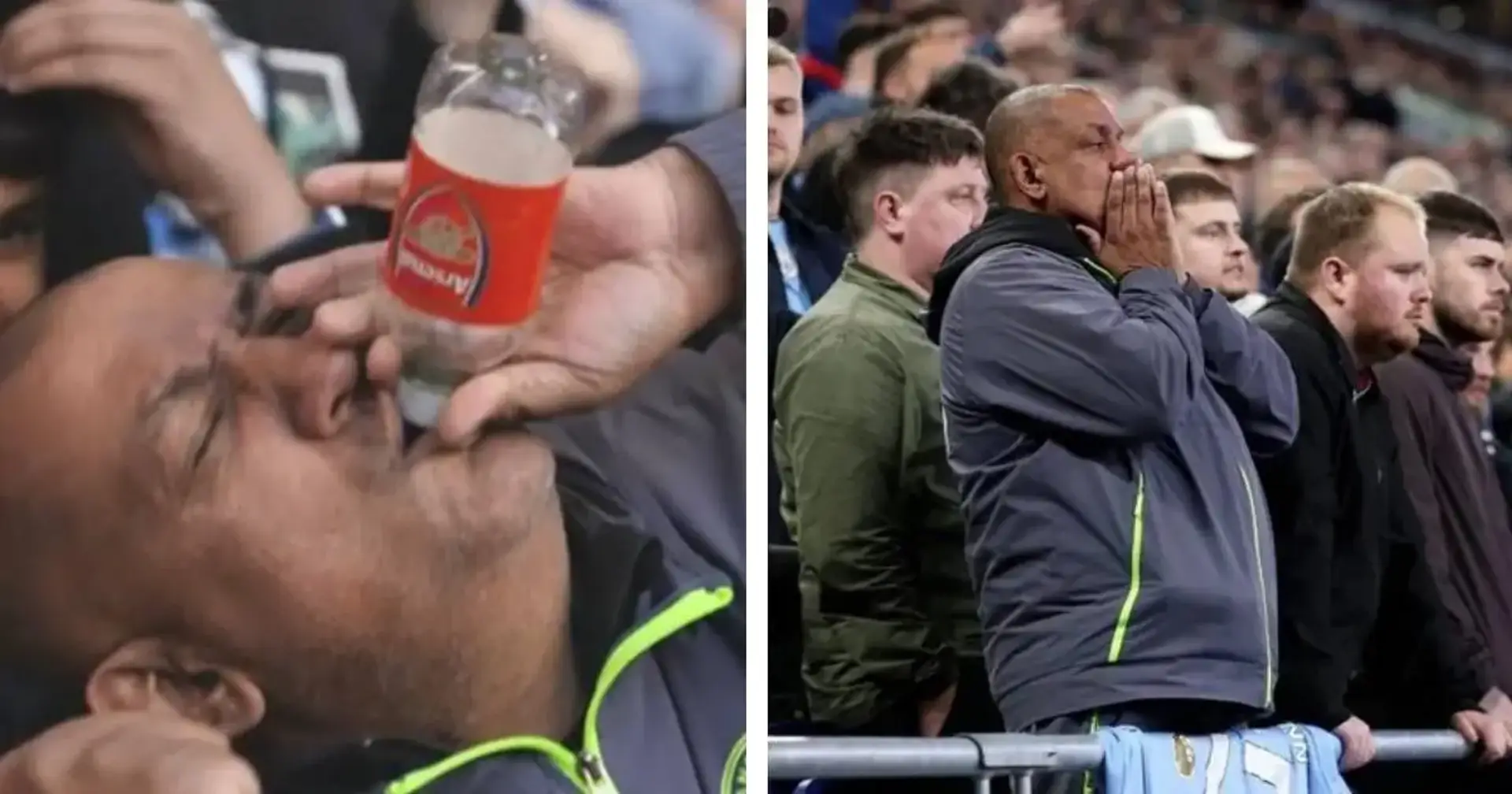 Man City fan who went viral from drinking from Arsenal bottle – spotted ...
