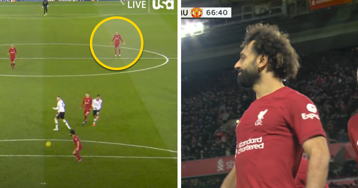 What Van Dijk did as Mo Salah was about to make De Gea fall on his ass ...