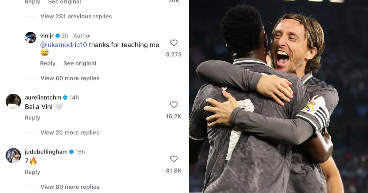 'Thanks for teaching me': Luka Modric and Vinicius Junior share ...