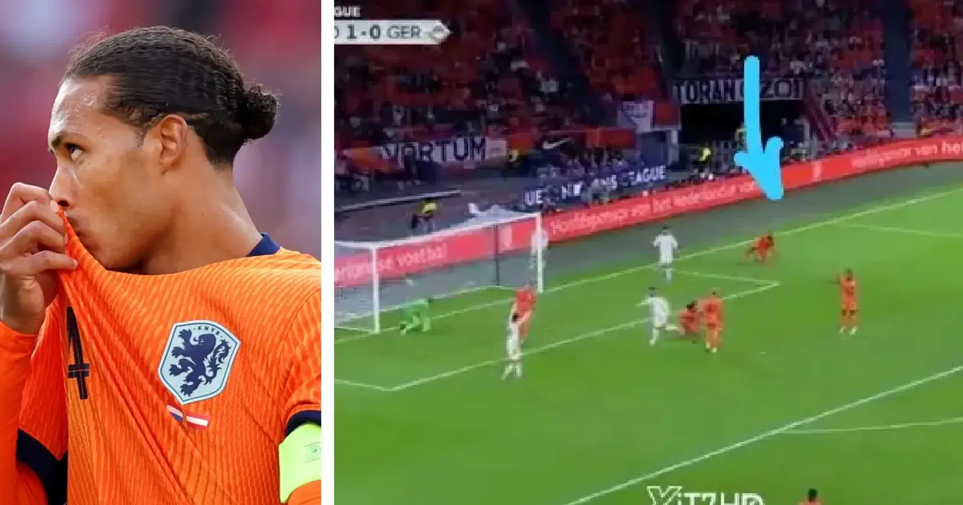 Van Dijk's furious reaction to De Ligt's blunder for Netherlands ...