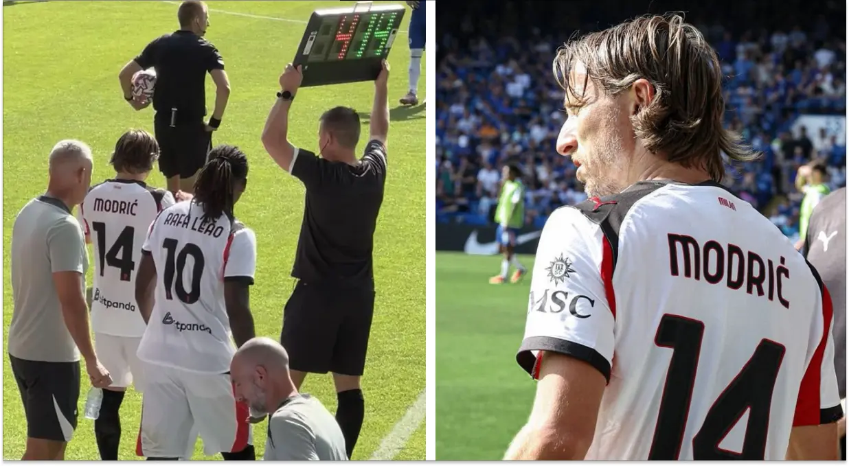 Exact moment Luka Modric makes AC Milan debut – caught on camera ...