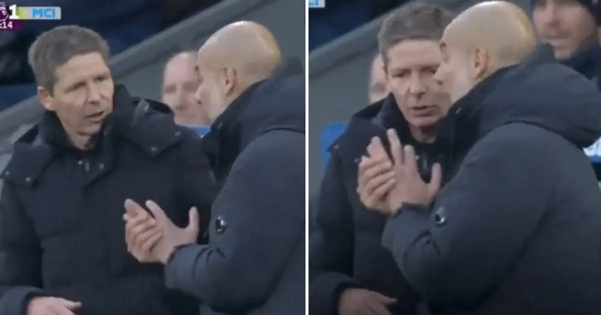 Oliver Glasner and Pep Guardiola's intense discussion caught on camera ...