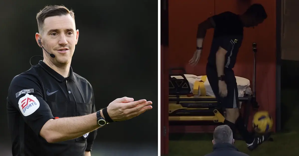 Referee Ben Toner steals the show with half-time keepy-uppies at the ...