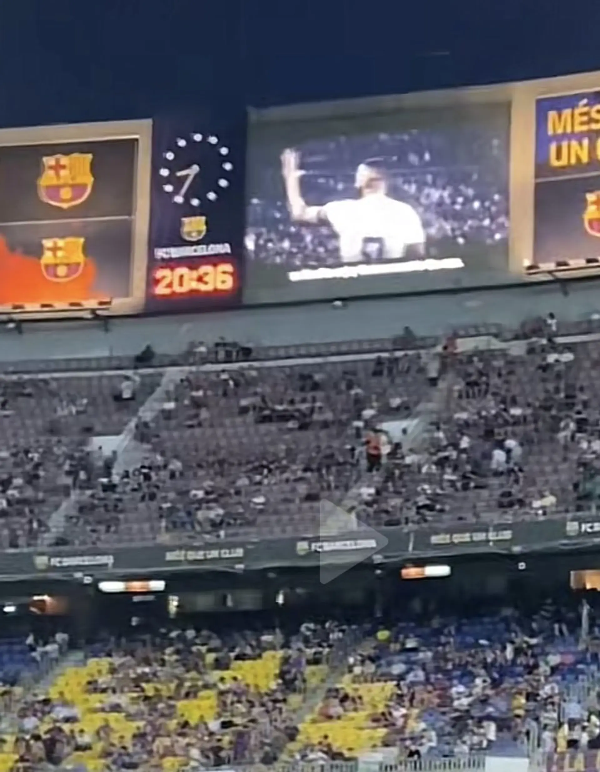 Camp Nou screen displays vid of Real Madrid lifting Champions League ...