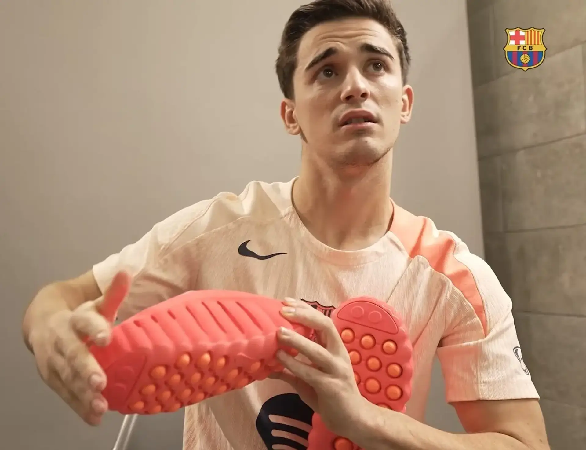 Spotted: Gavi's adorable reaction to receiving new ‘Nike Mind’ shoes ...