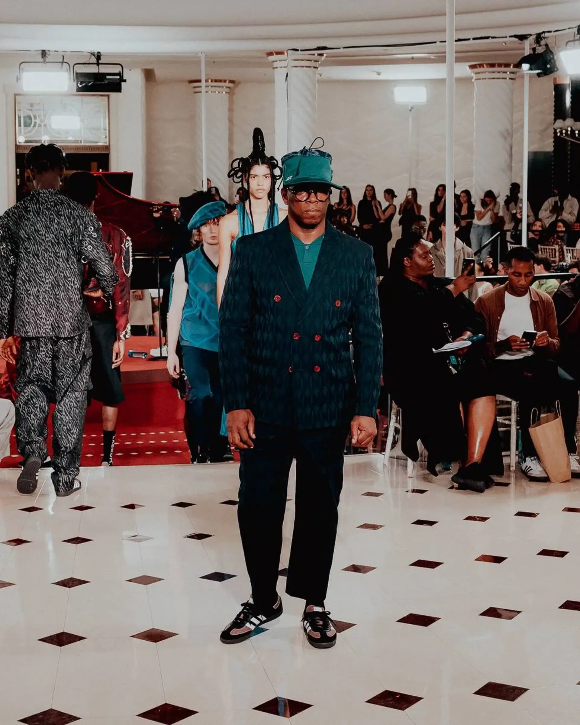 9 best images as Ian Wright walks the ramp at London Fashion Week ...