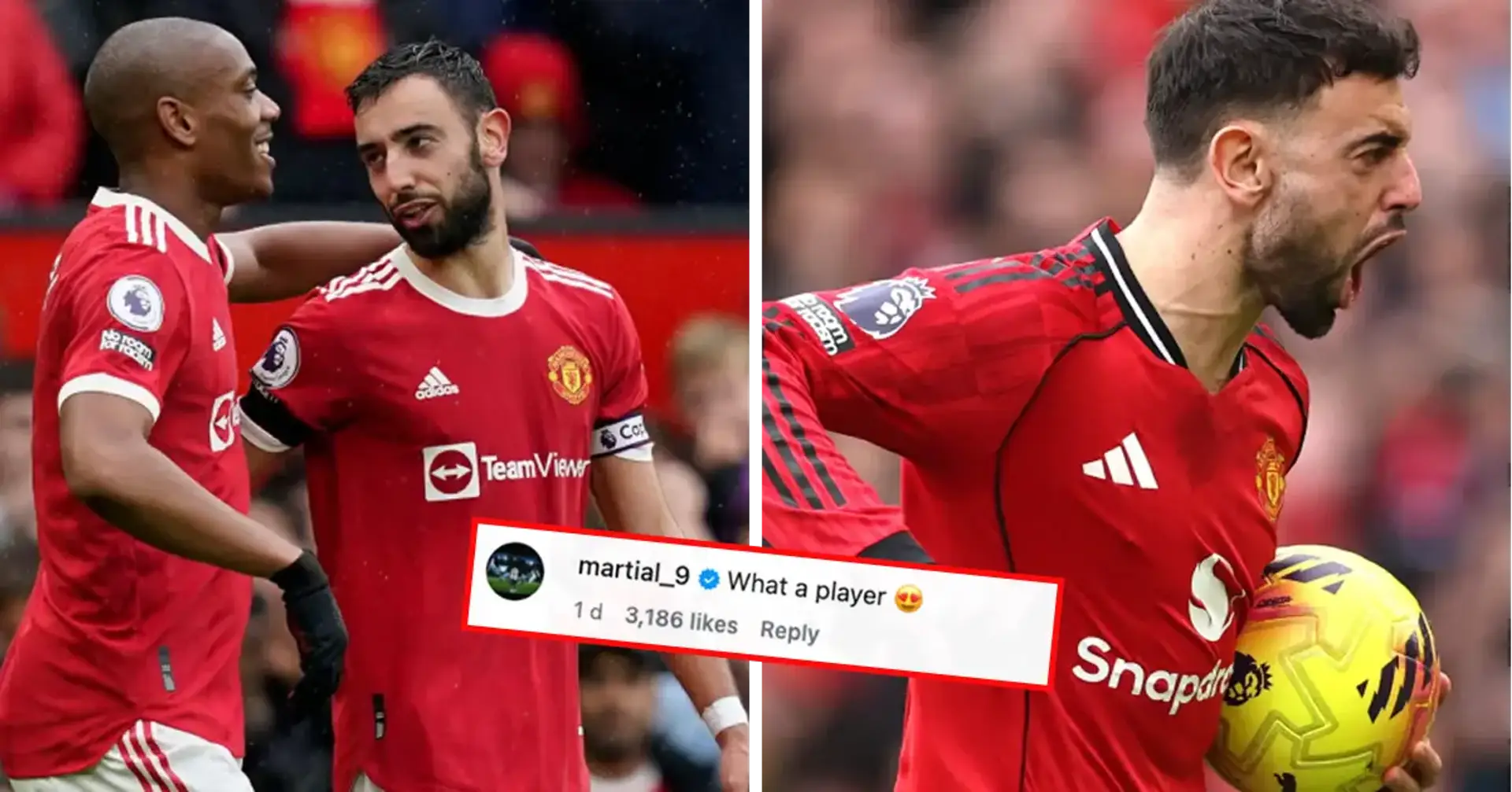 'What a player': Anthony Martial reacts to Bruno Fernandes' heroics in ...