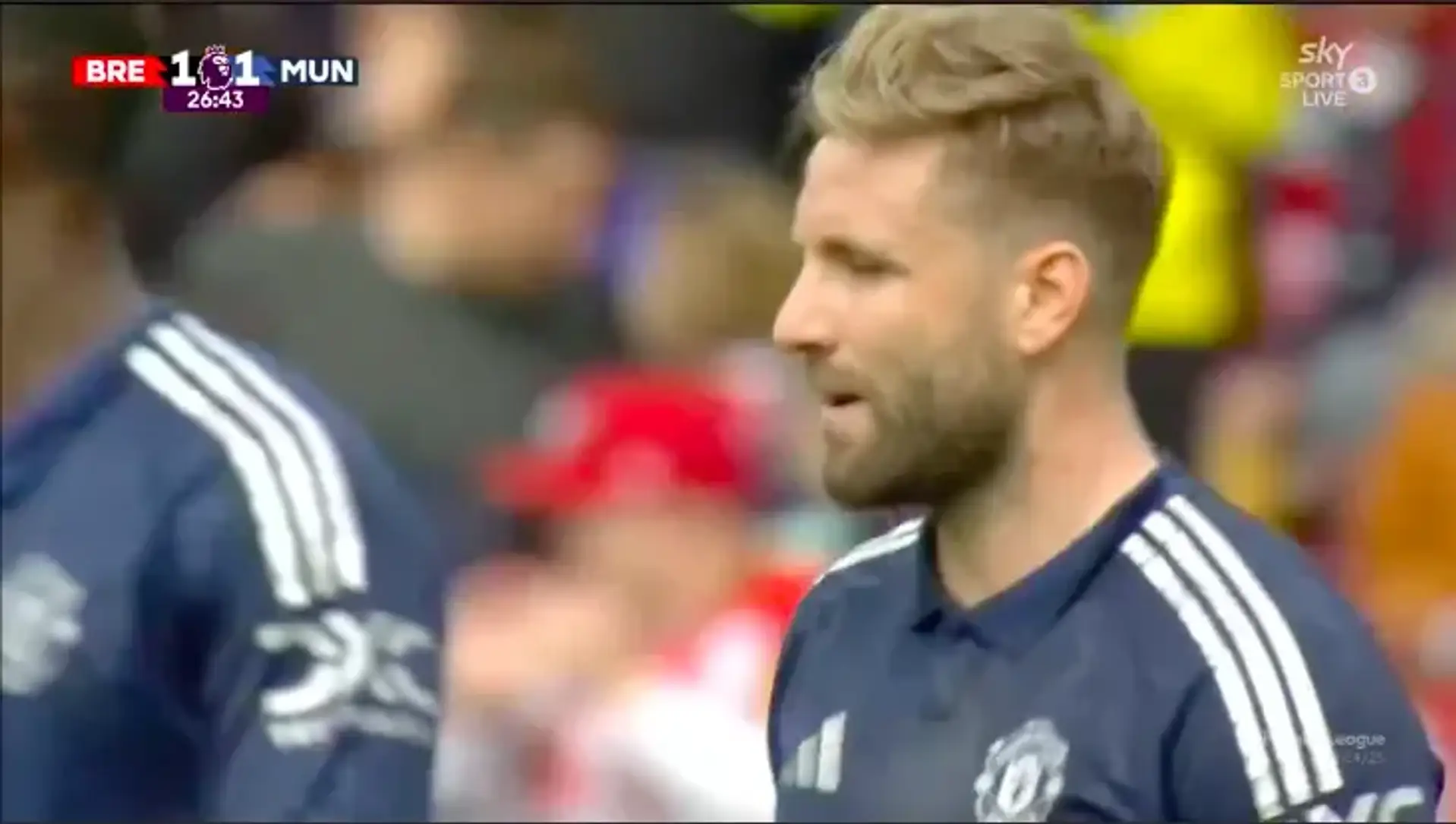 Luke Shaw's first reaction after scoring own goal - caught on camera ...