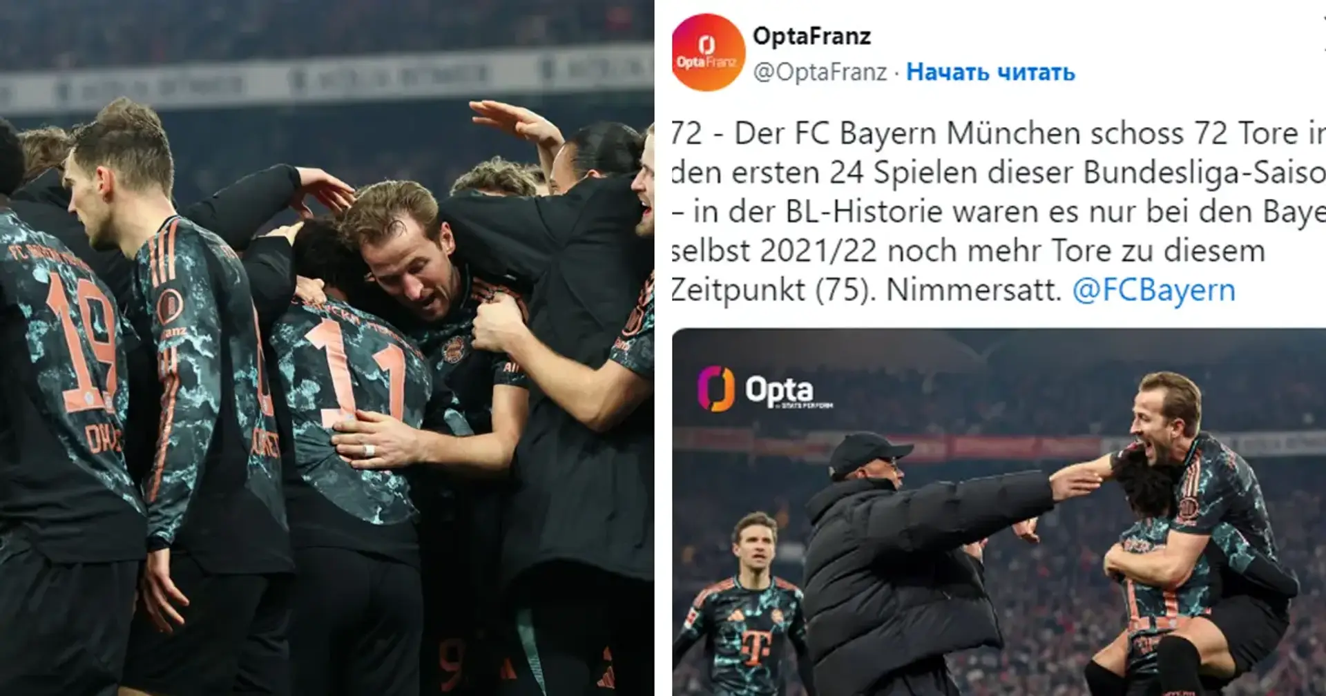 FC Bayern München hat in 24 Bundesliga-Spielen 72 Tore erzielt – nur ...