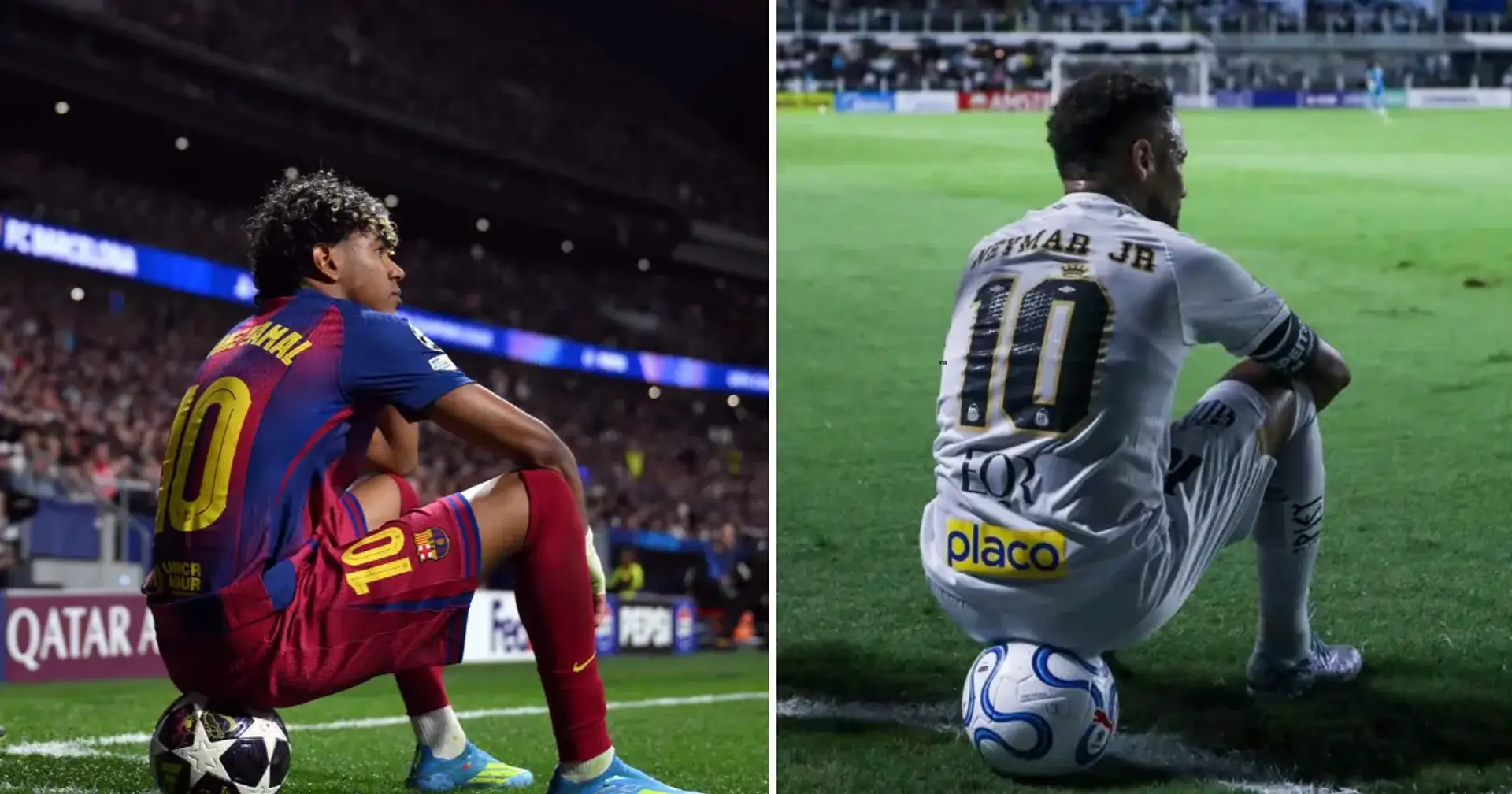 Neymar imite le geste de Lamine Yamal en s'asseyant sur le ballon le ...