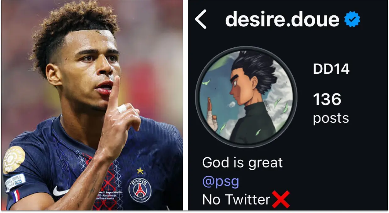 Desire Doue changes profile picture on Instagram ahead of Bayern ...