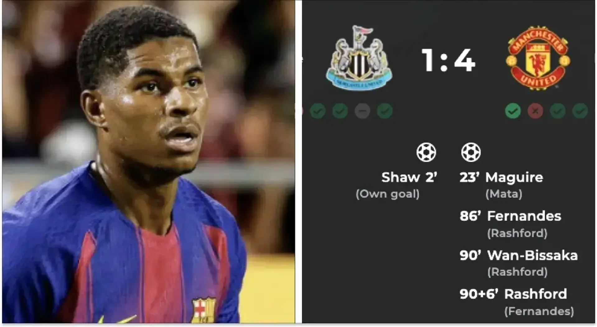 El impresionante récord de Marcus Rashford contra el Newcastle antes ...