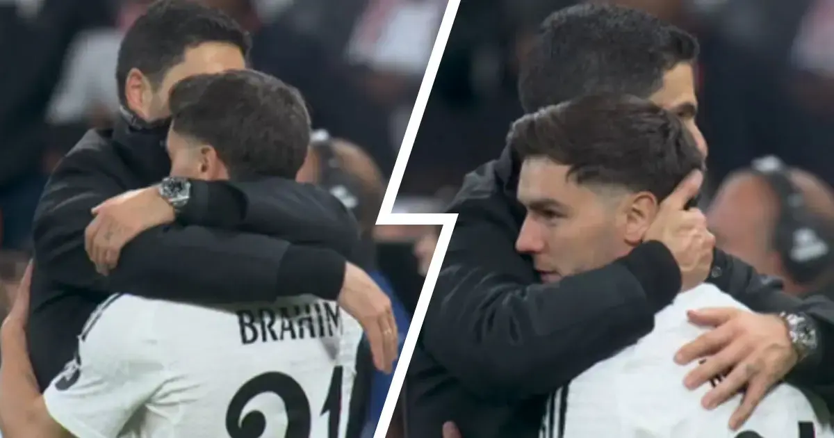 Brahim Diaz partage un moment émouvant avec l'entraîneur d'Arsenal ...