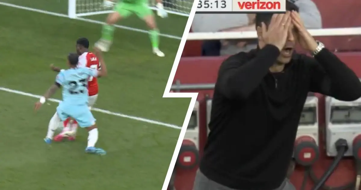 Clear penalty? Bukayo Saka clattered in box as VAR denies Arsenal ...