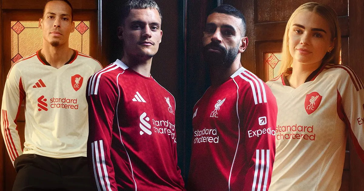 Liverpool unveil new Adidas home and away kits for 2025/26 season ...