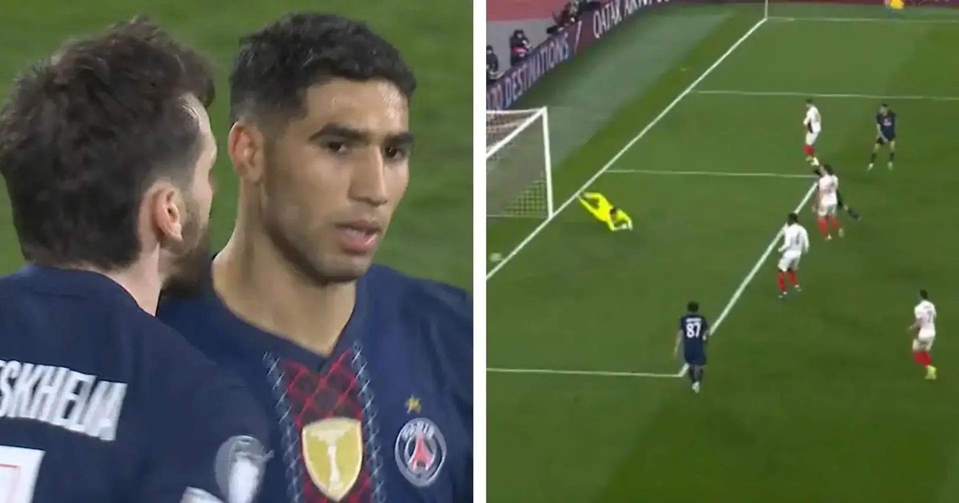Achraf Hakimi permet au PSG d'égaliser à 2-2 face à l'AS Monaco après ...