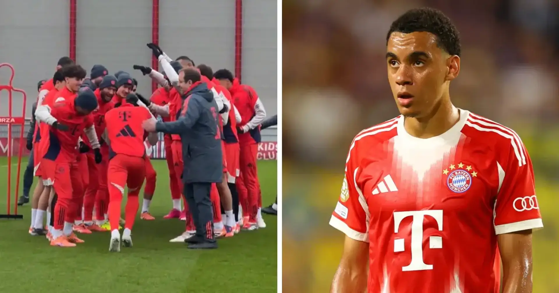 Back in action: Jamal Musiala welcomed by Bayern squad after months out ...