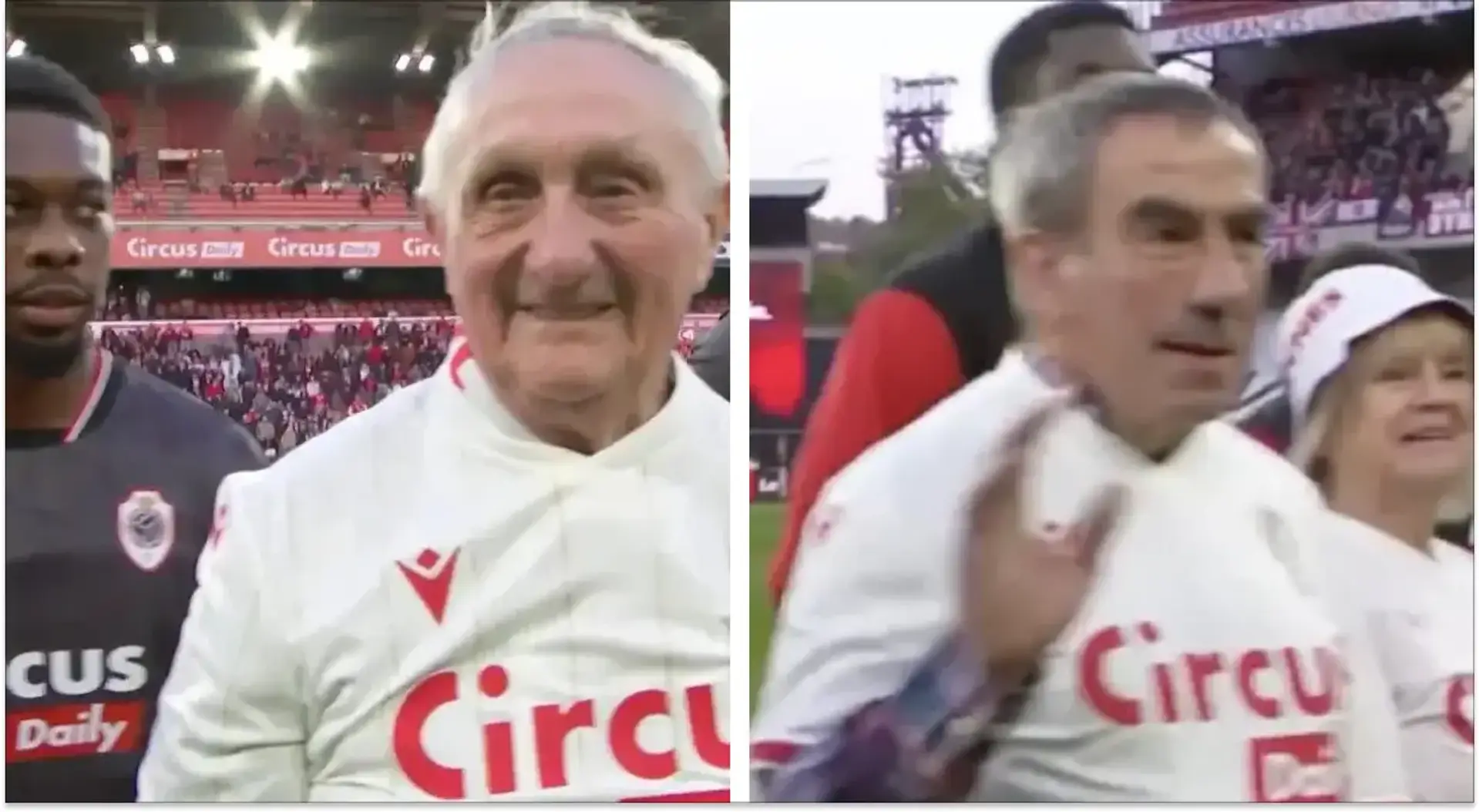 Standard Liege bring elderly fans onto pitch in touching pre-match ...