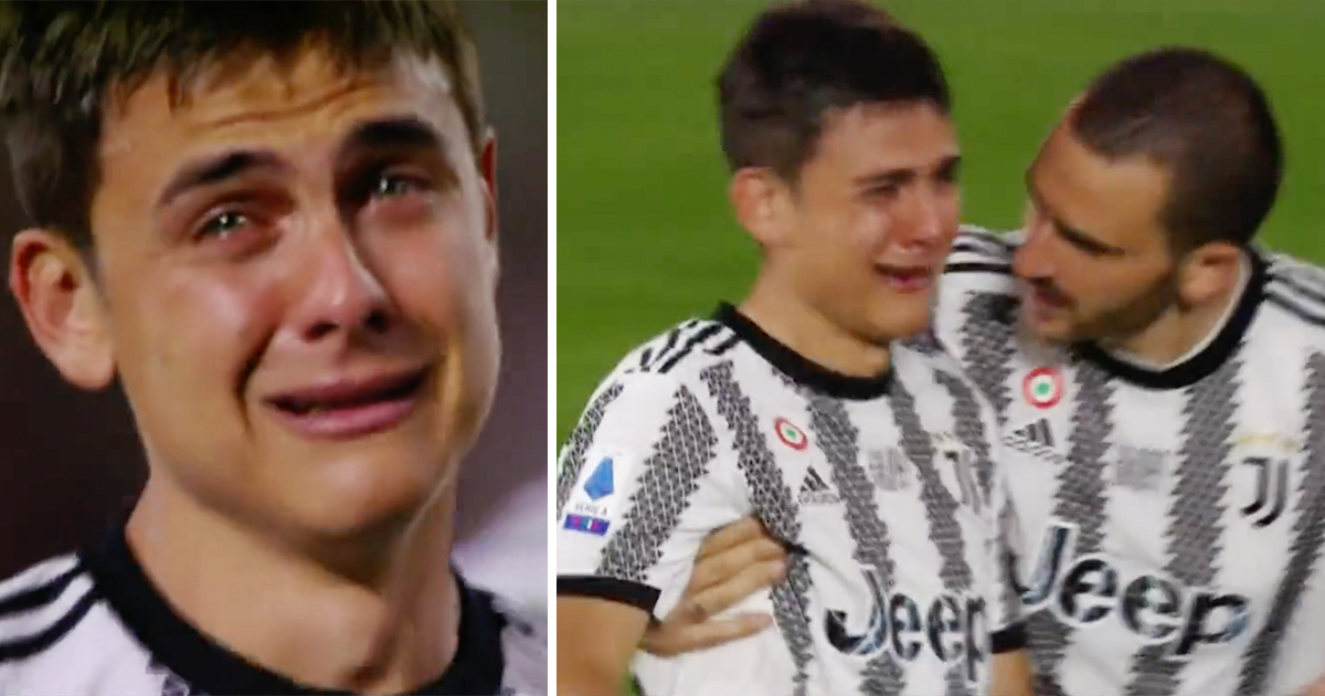 Paulo Dybala breaks down in tears after playing his last game for ...