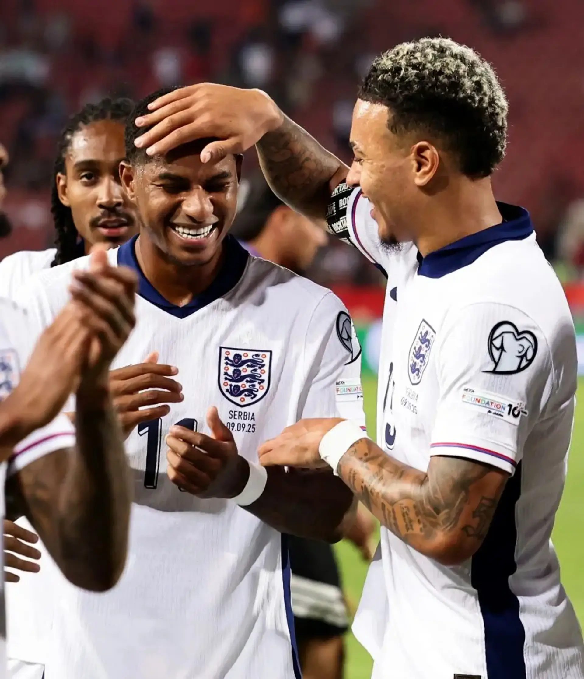 Marcus Rashford all smiles after scoring his first England goal in ...