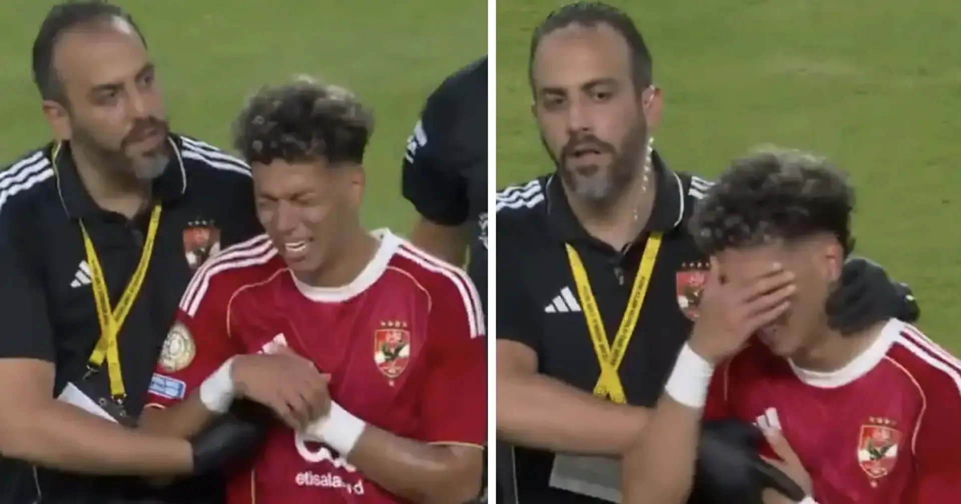 Al Ahly star Emam Ashour in tears after early substitution v Inter ...