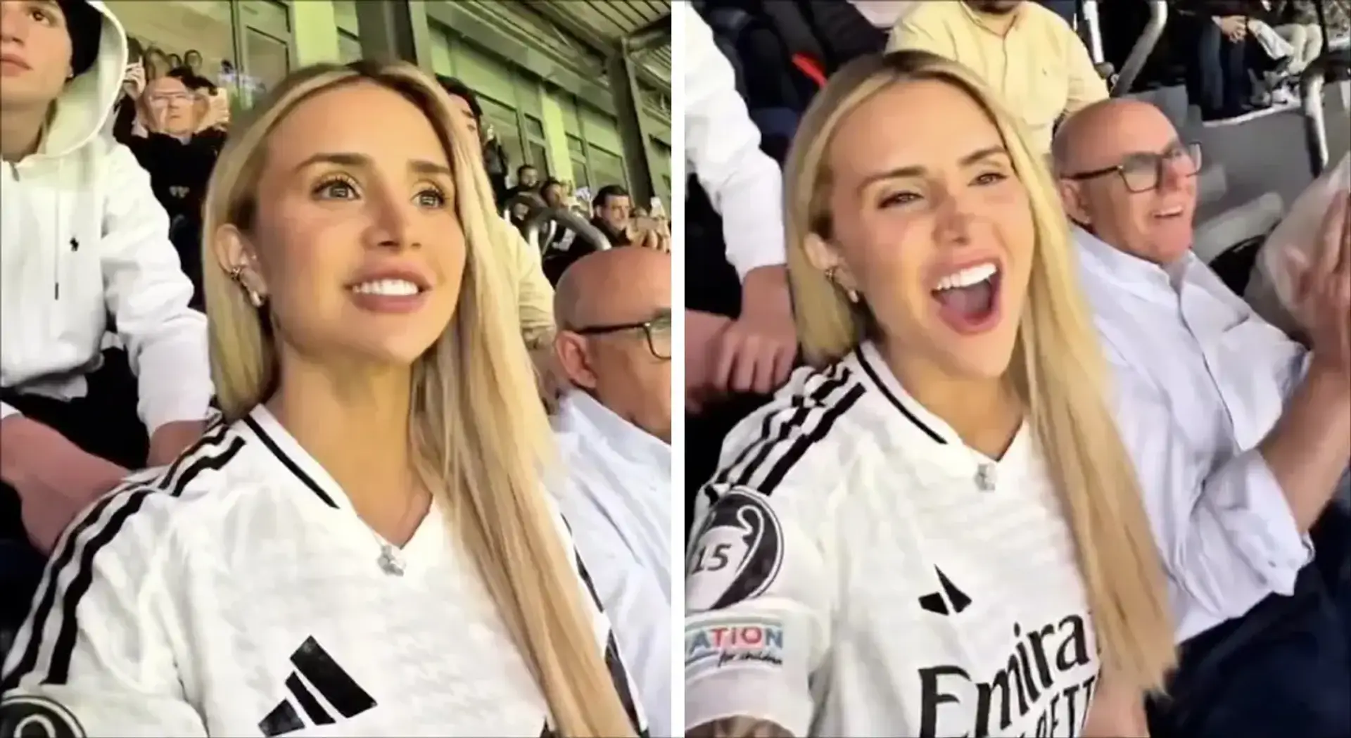 La deslumbrante novia de Rodrygo, Bruna Rotta, presencia la victoria ...
