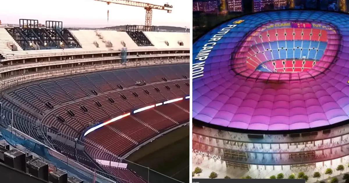 Fresh footage shows amazing state of new Camp Nou, with construction ...