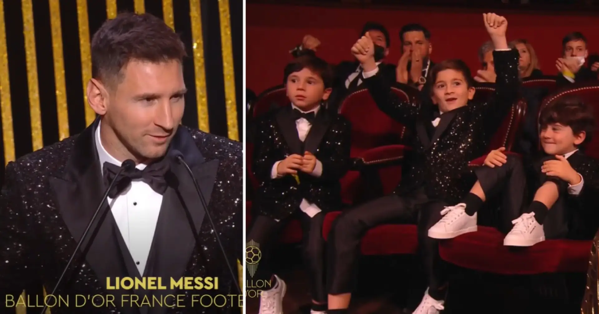 Spotted: Lionel Messi kids going wild at Ballon d'Or gala as Leo picks ...