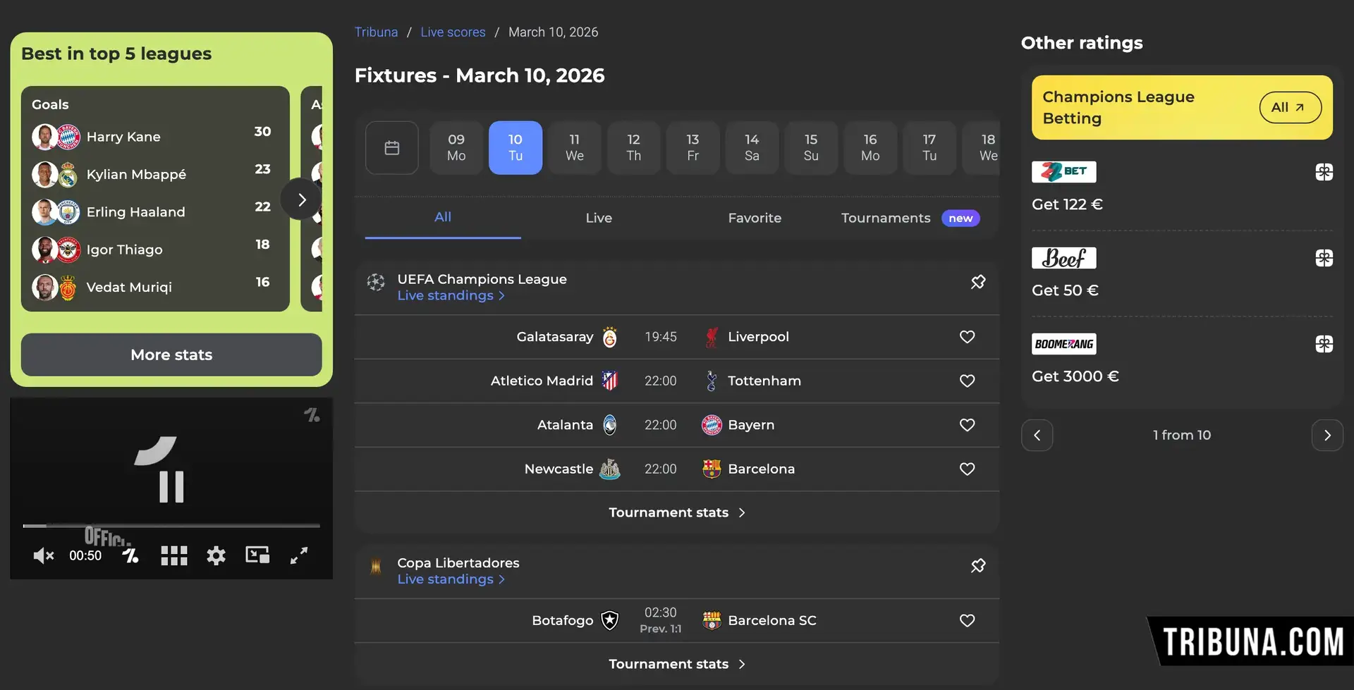 Best Football Websites for Stats, Live Matches & Fans — Tribuna.com