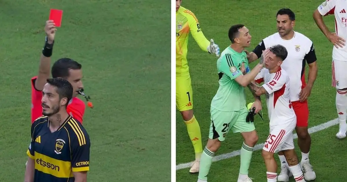 🤯 Boca Juniors' 2-2 draw to Benfica ends with 3 red cards, 4 yellows ...